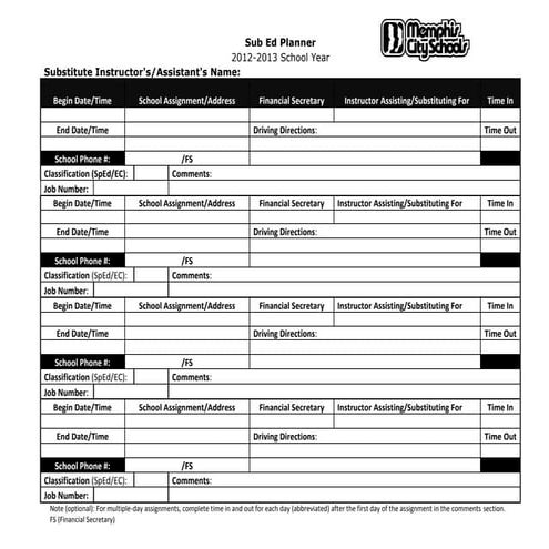 Substitute education planner | PDF