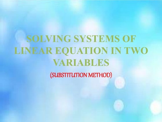 Intro to systems_of_linear_equations | PPT