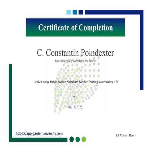 Sub Teacher Certificate ~ Wake County | PDF