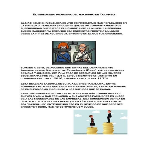 El verdadero problema del machismo en Colombia | PDF