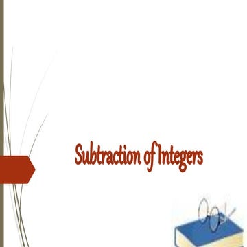 Subtraction of integers | PPTX