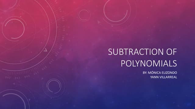 Adding and subtracting polynomials | PPT