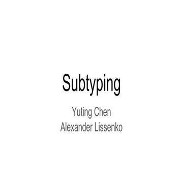 Subtyping | PDF