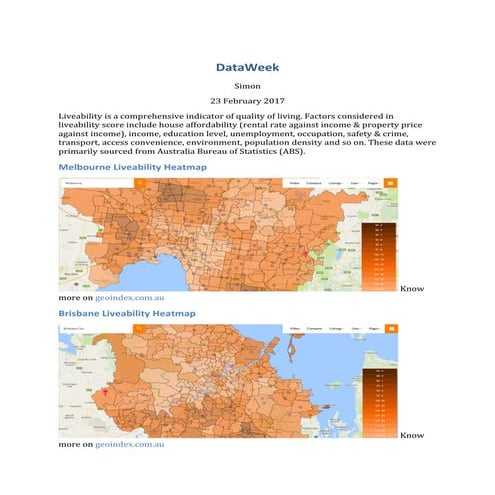Livability Index of Suburbs in Australia | PDF