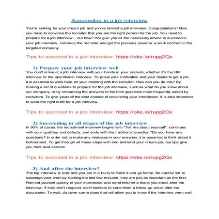 Succeeding in a job interview | PDF