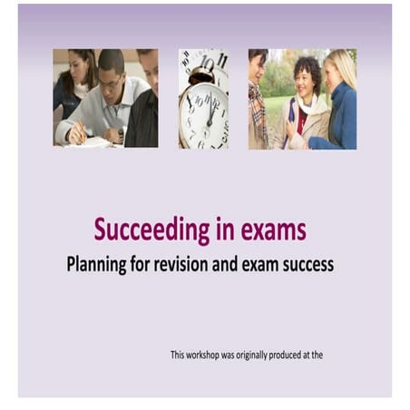 Succeeding In Exams Planning For Revision And Exam Success | PDF