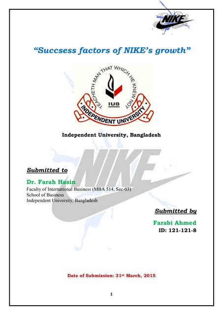 Nike Backgrounder PR Writing | DOCX