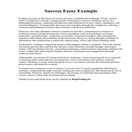 Personal Success Essay | PDF