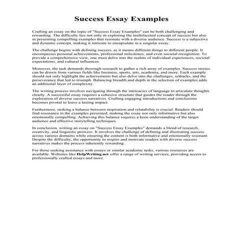 Personal Success Essay | PDF