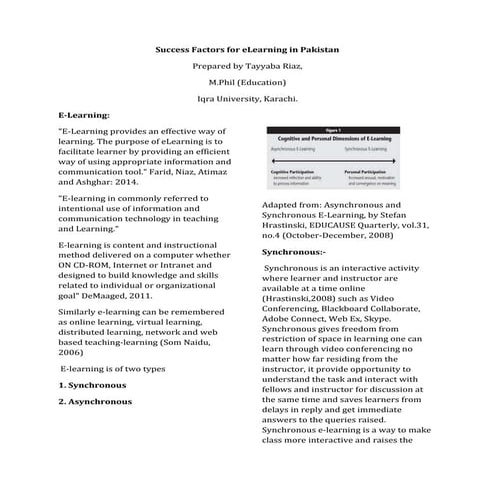 Success factors for e learning in pakistan sample | PDF