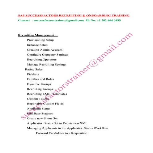 SAP Successfactors Recruiting and OnBoarding | PDF