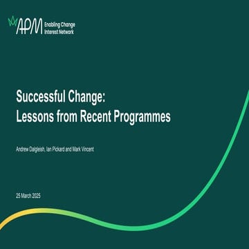 Successful Change: Lessons from recent programmes webinar, 25 March ...