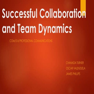 Successful collaboration and team dynamics. power point presentation ...