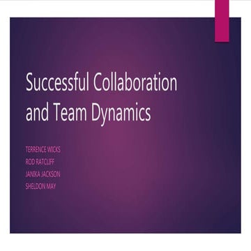 Successful collaboration and team dynamics | PPT