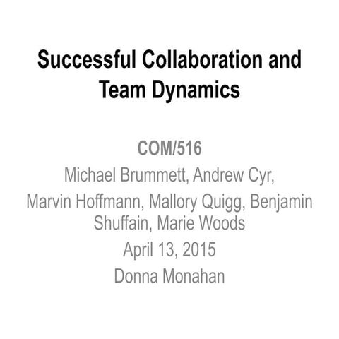 Successful collaboration and team work | PPTX