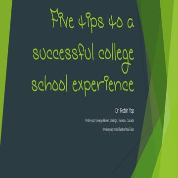 Five tips for a successful college experience | PDF