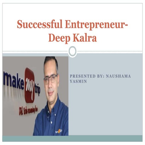 Successful Entrepreneur Deep Kalra Ppt