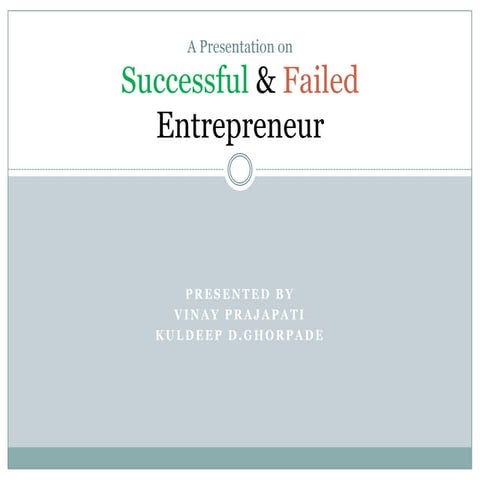 Successful and Failed Entrepreneurs | PPTX