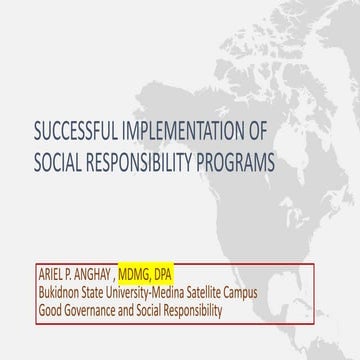 Successful implementation of social responsibility programs | PPTX