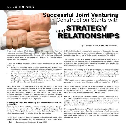 Successful jv starts with strategy and relationships | PDF