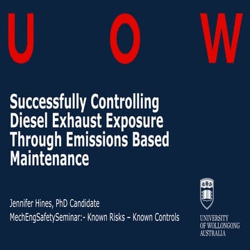 Successfully controlling diesel exhaust exposure Jennifer Hines | PDF ...