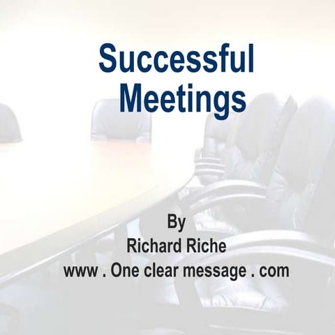 Successful meetings presentation | PPS