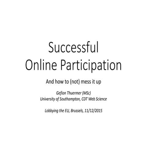 Successful Online Participation | PPTX