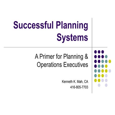 Successful Planning Systems | PPT