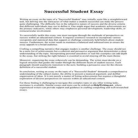 Successful Student Essay | PDF
