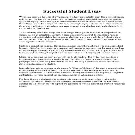 Successful Student Essay. Admission essay: Being a college student ...