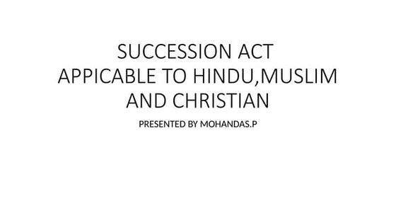Hindu succession act part 1 | PPTX | Hinduism | Religion & Spirituality