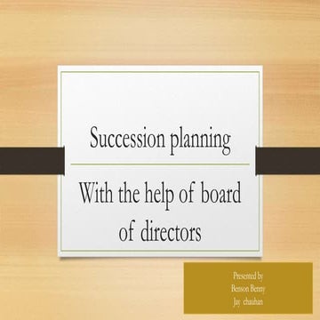Succession planning board of directors | PPTX | Executive Leadership ...