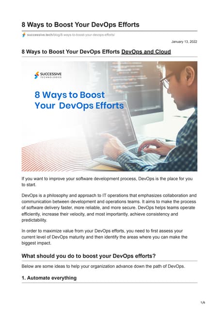 Top Challenges Faced During DevOps Implementation and How to Overcome Them | PDF