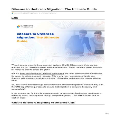 Sitecore To Umbraco Migration The Ultimate Guide Pdf