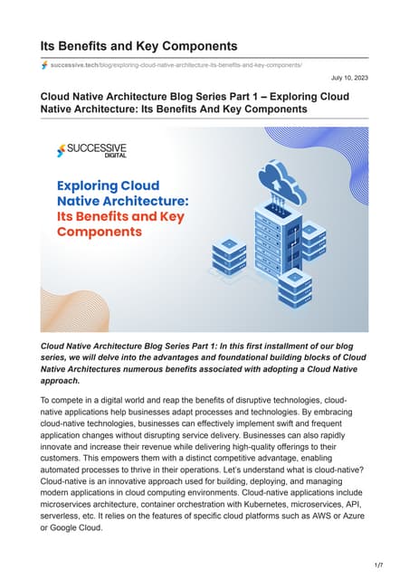 What Are Cloud Native Technologies For Startup Pdf