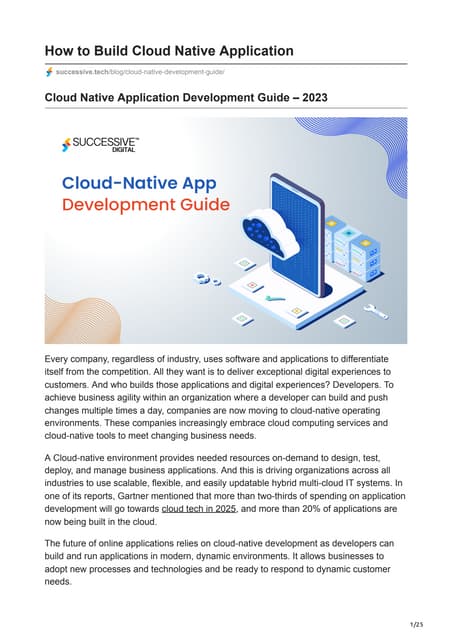 Cloud Native Architecture: Its Benefits and Key Components | PDF