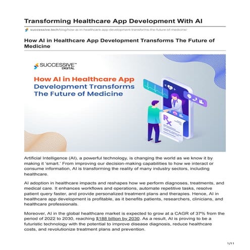 How AI in Healthcare App Development Transforms The Future of Medicine ...