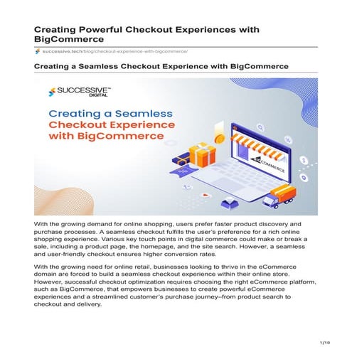 Creating a Seamless Checkout Experience with BigCommerce | PDF | Credit Cards | Personal Debt