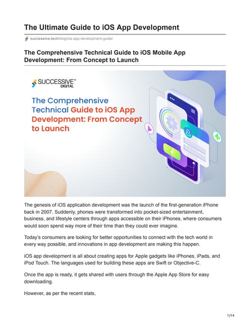 The Comprehensive Technical Guide To Ios Mobile App Development Pdf