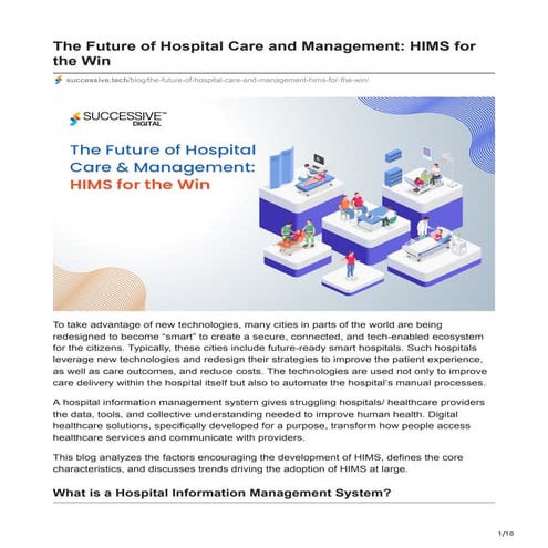 The Future of Hospital Care and Management: HIMS for the Win | PDF
