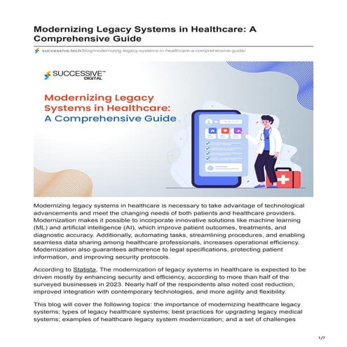 Modernizing Legacy Systems in Healthcare: A Comprehensive Guide | PDF ...