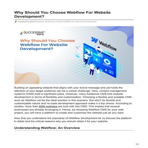 Why Should You Choose Webflow For Website Development? | PDF