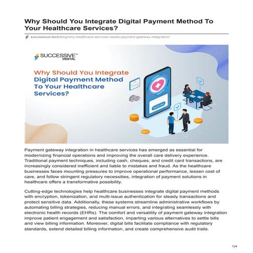 Why Should You Integrate Digital Payment Method To Your Healthcare ...