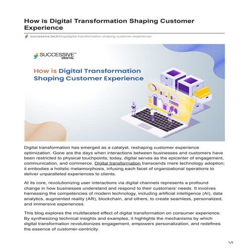 How Is Digital Transformation Shaping Customer Experience Pdf
