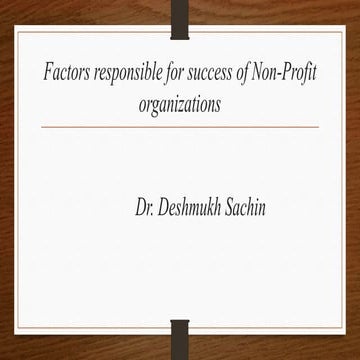 Success of non profit organisations | PPTX