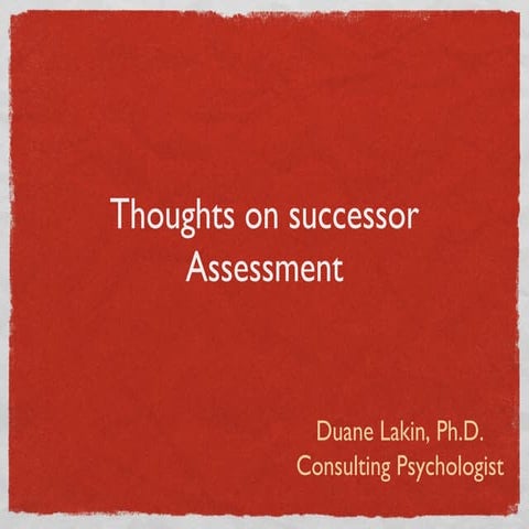 Successor assessment | PPT