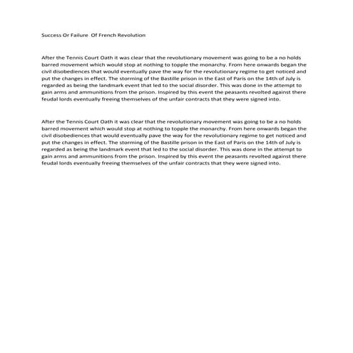 Success or failure of french revolution | PDF