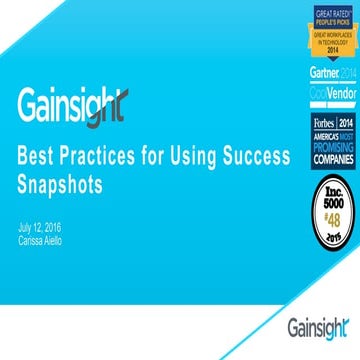 Success Snapshot Webinar | PPT