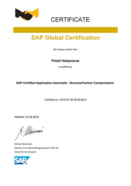 SuccessFactors Employee central Associate Certificate | PDF