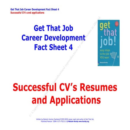 Job Hunt - How to write a winning CV | PPT